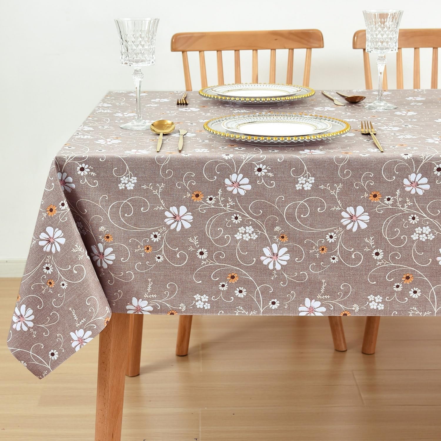 Vinyl Tablecloths for Rectangle Tables Reusable PVC Waterproof Plastic ...
