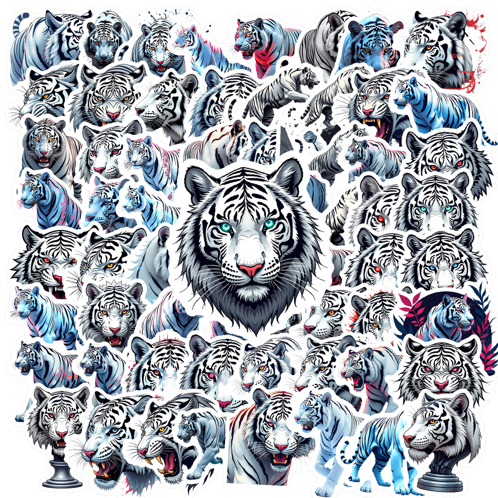 Vinyl Tiger Stickers Waterproof Wildlife Stickers for Notebooks Laptops ...