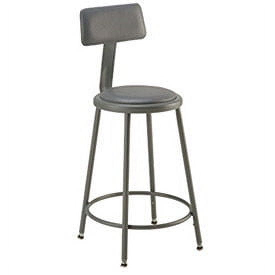 Interion Steel Shop Stool w/Backrest and Padded Seat - Adjustable ...