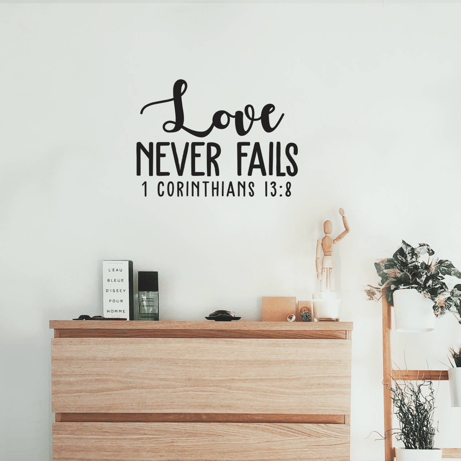 Vinyl Wall Art Decal - 1 Corinthians 13:8 Love Never Fails - 16" x 22 ...