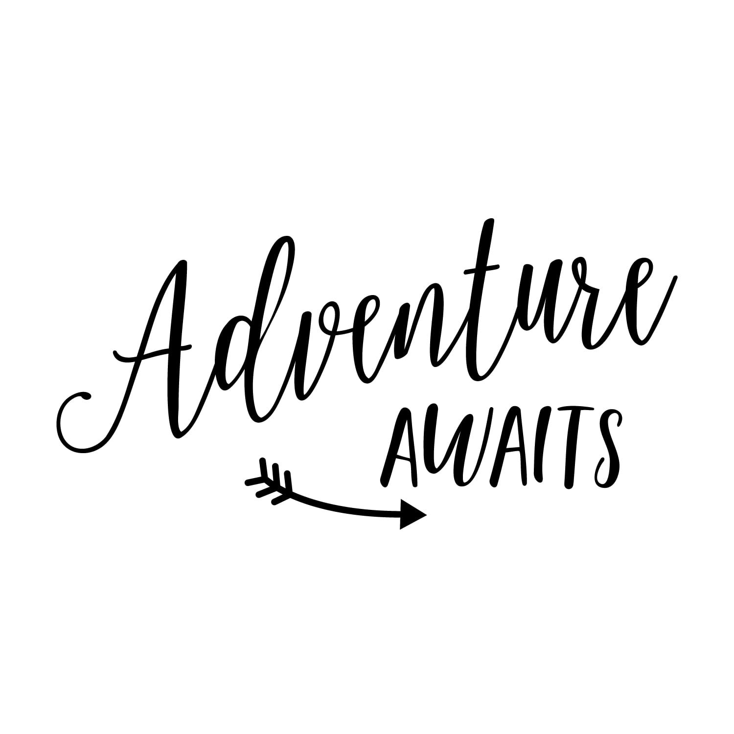 Vinyl Wall Art Decal - Adventure Awaits - 7" x 15" - Inspirational ...