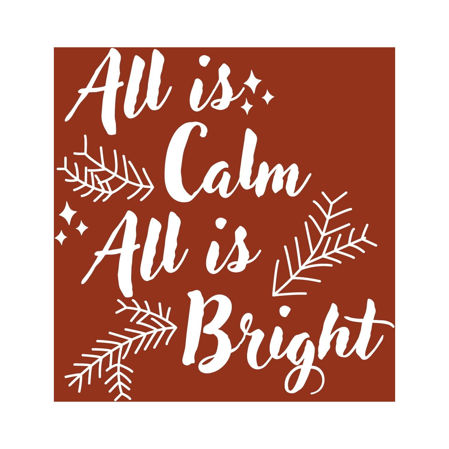 Vinyl Wall Art Decal - All is Calm All is Bright - 23" x 22.5 ...