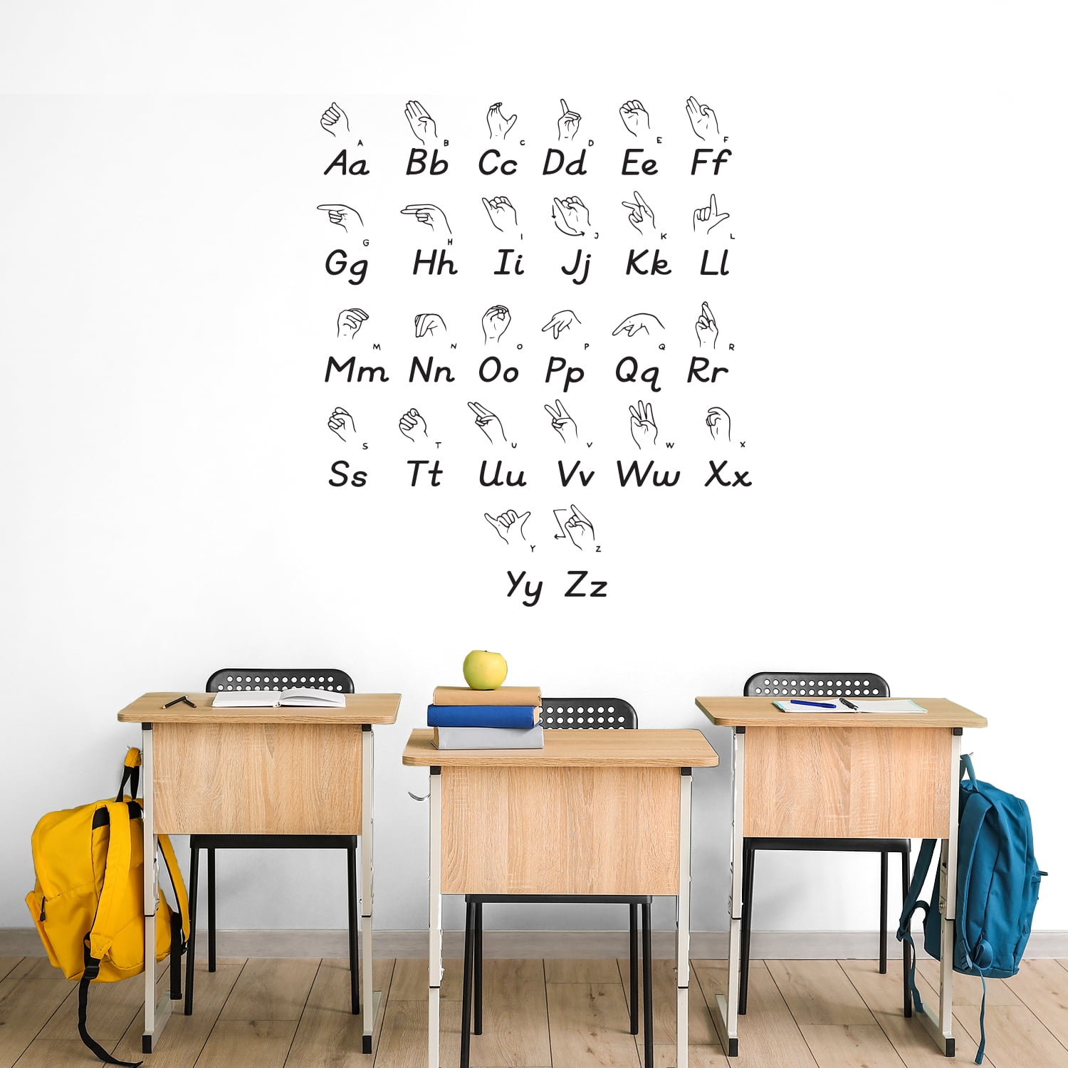 Vinyl Wall Art Decal - American Sign Language - 51" x 43" - Educational ...