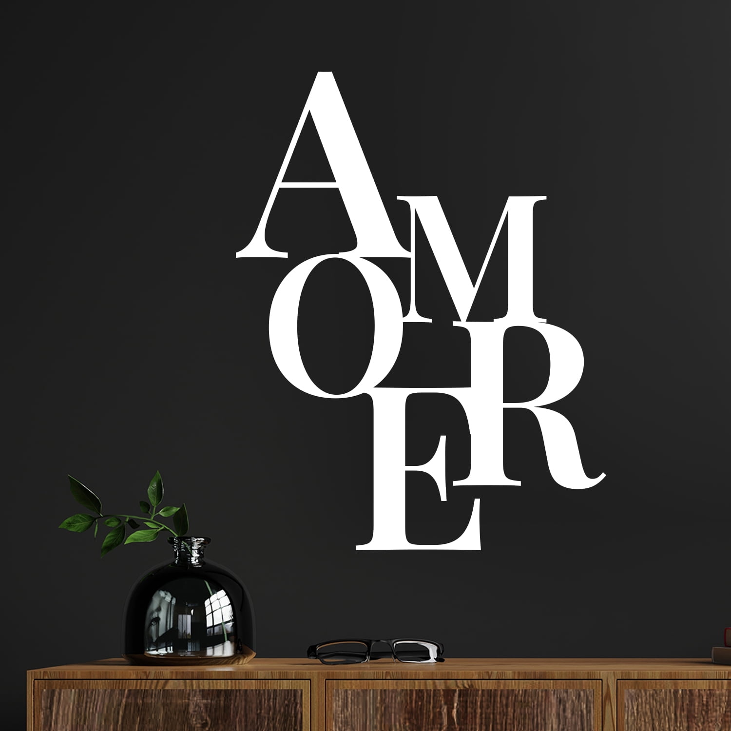 Vinyl Wall Art Decal - Amore -18" x 14" - Modern Cute Fun Inspirational ...