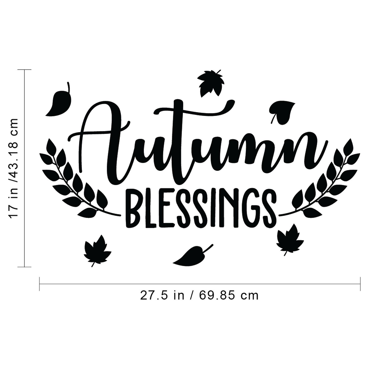 Vinyl Wall Art Decal - Autumn Blessings - 17" x 27.5" - Trendy Harvest ...