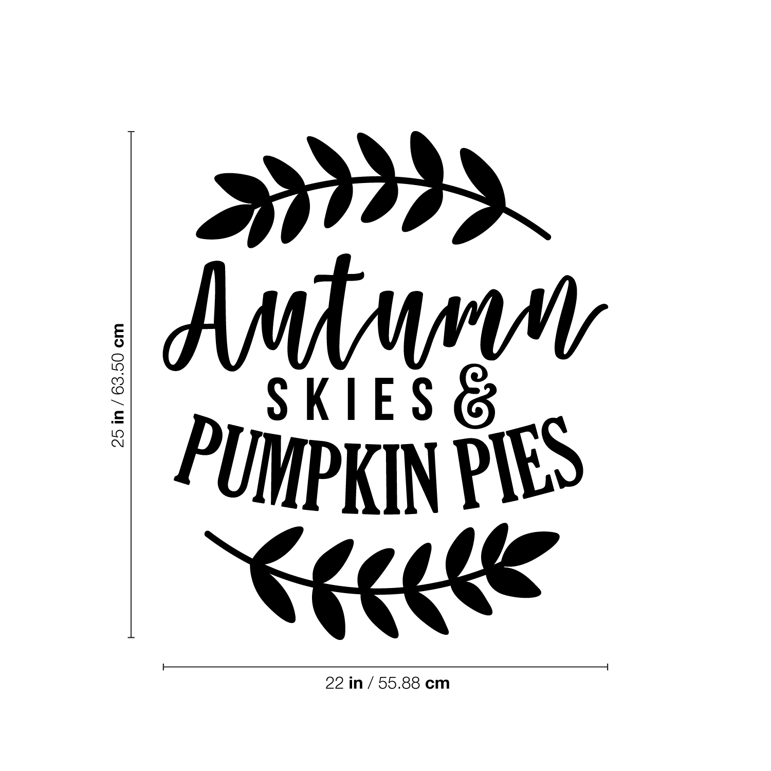 Vinyl Wall Art Decal - Autumn Skies And Pumpkin Pies - 25" x 22 ...