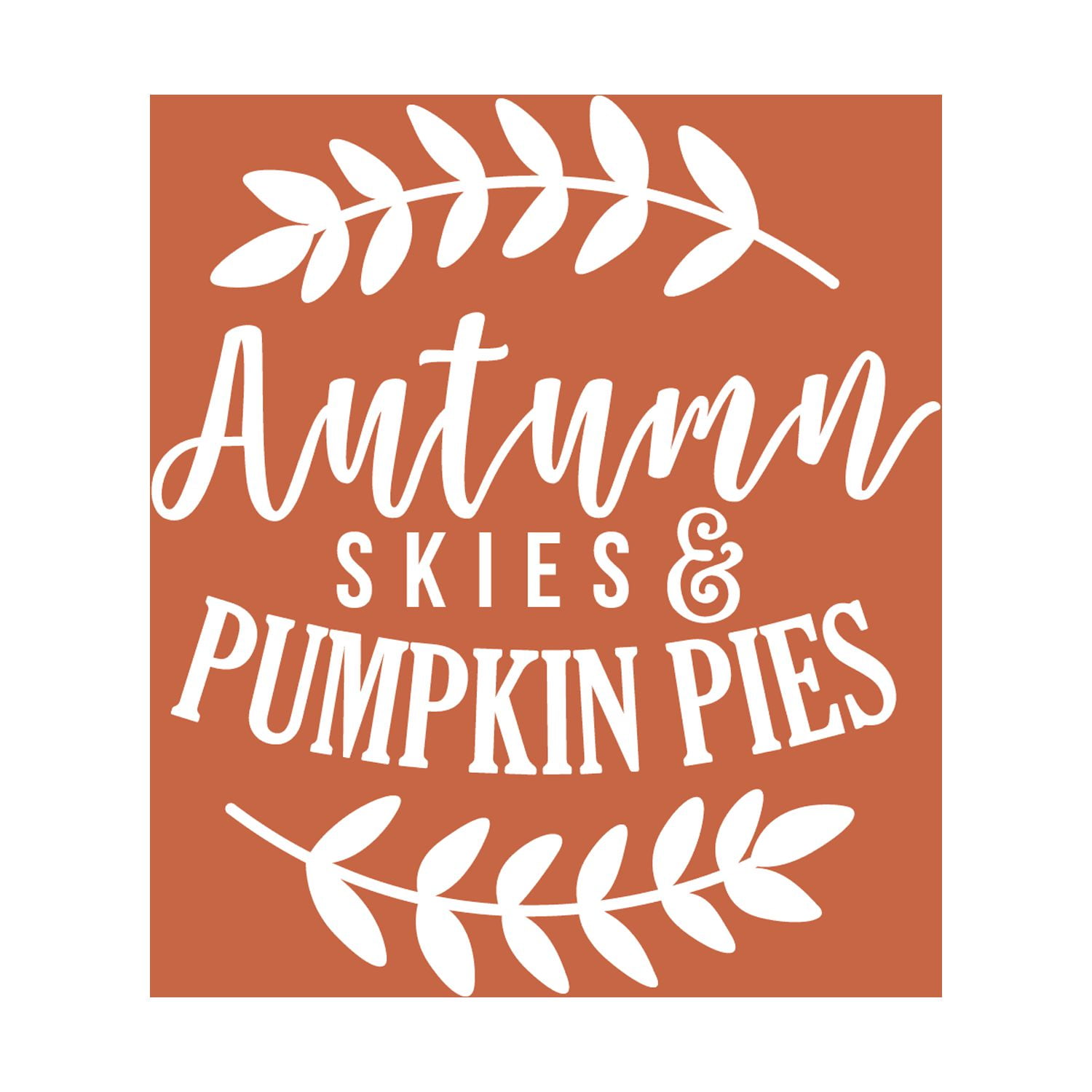 Vinyl Wall Art Decal - Autumn Skies And Pumpkin Pies - 25" x 22 ...