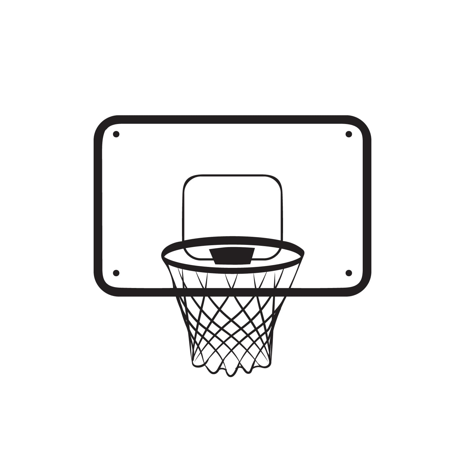Vinyl Wall Art Decal - Basketball Backboard - 16.5" x 17.5" - Trendy ...