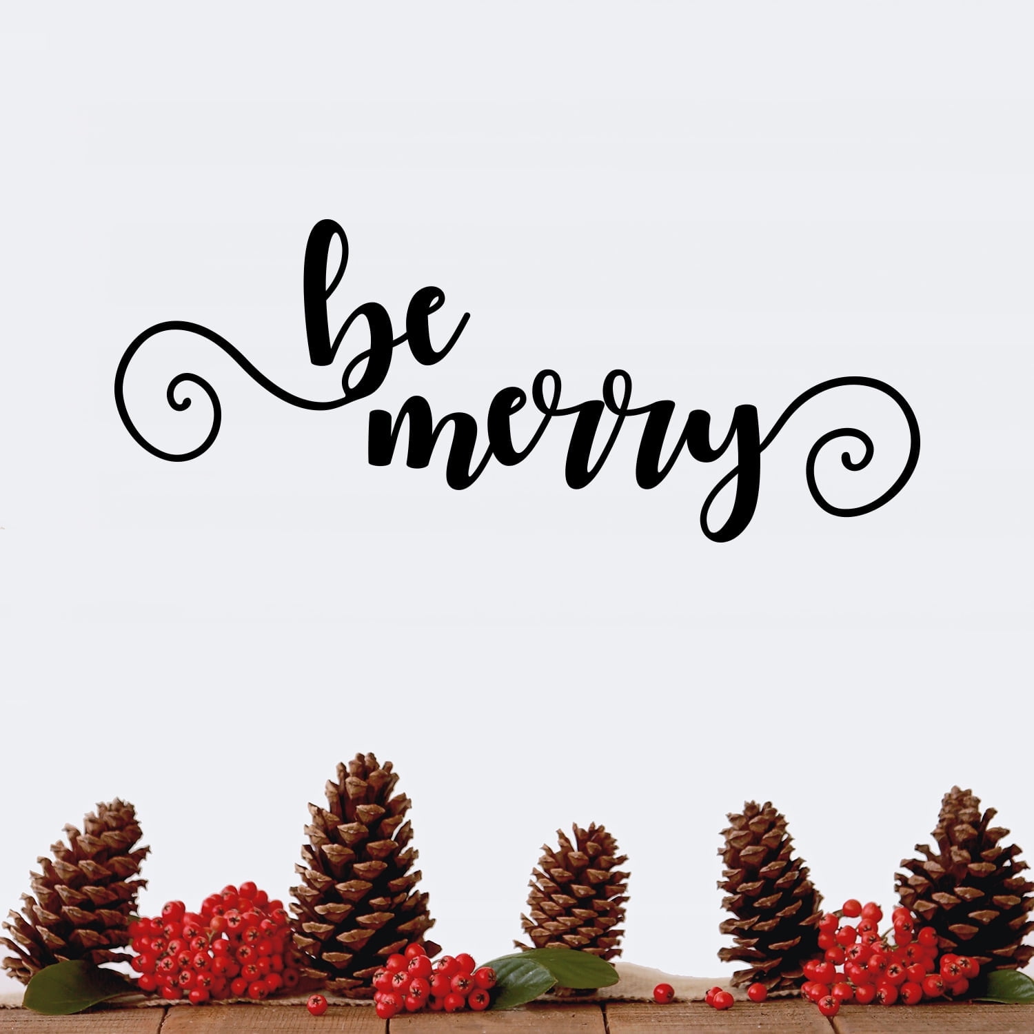 Vinyl Wall Art Decal - Be Merry - 9" x 22.5" - Cursive Christmas ...