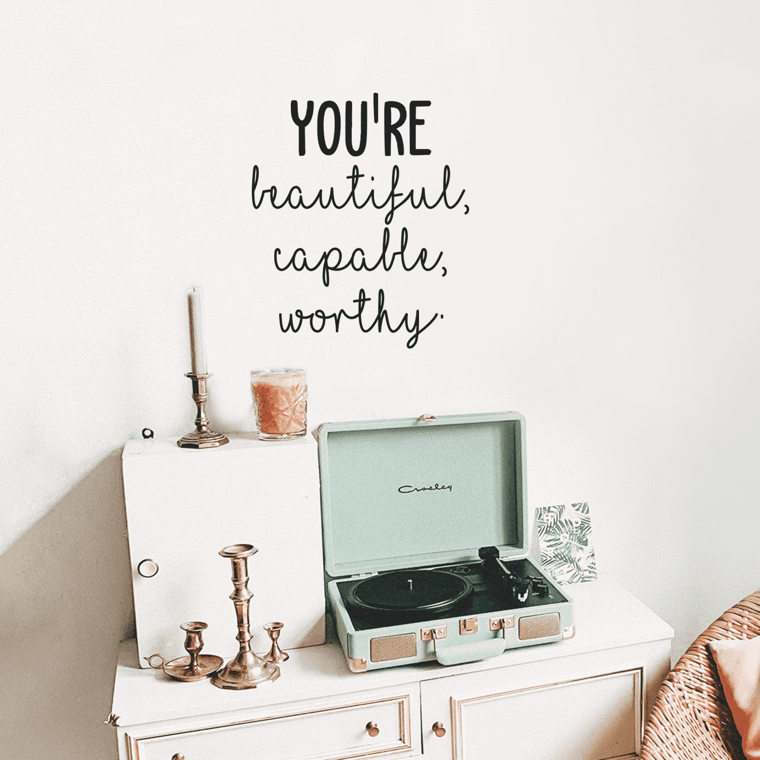 Vinyl Wall Art Decal - You're Beautiful Capable Worthy - 20" x 17 ...