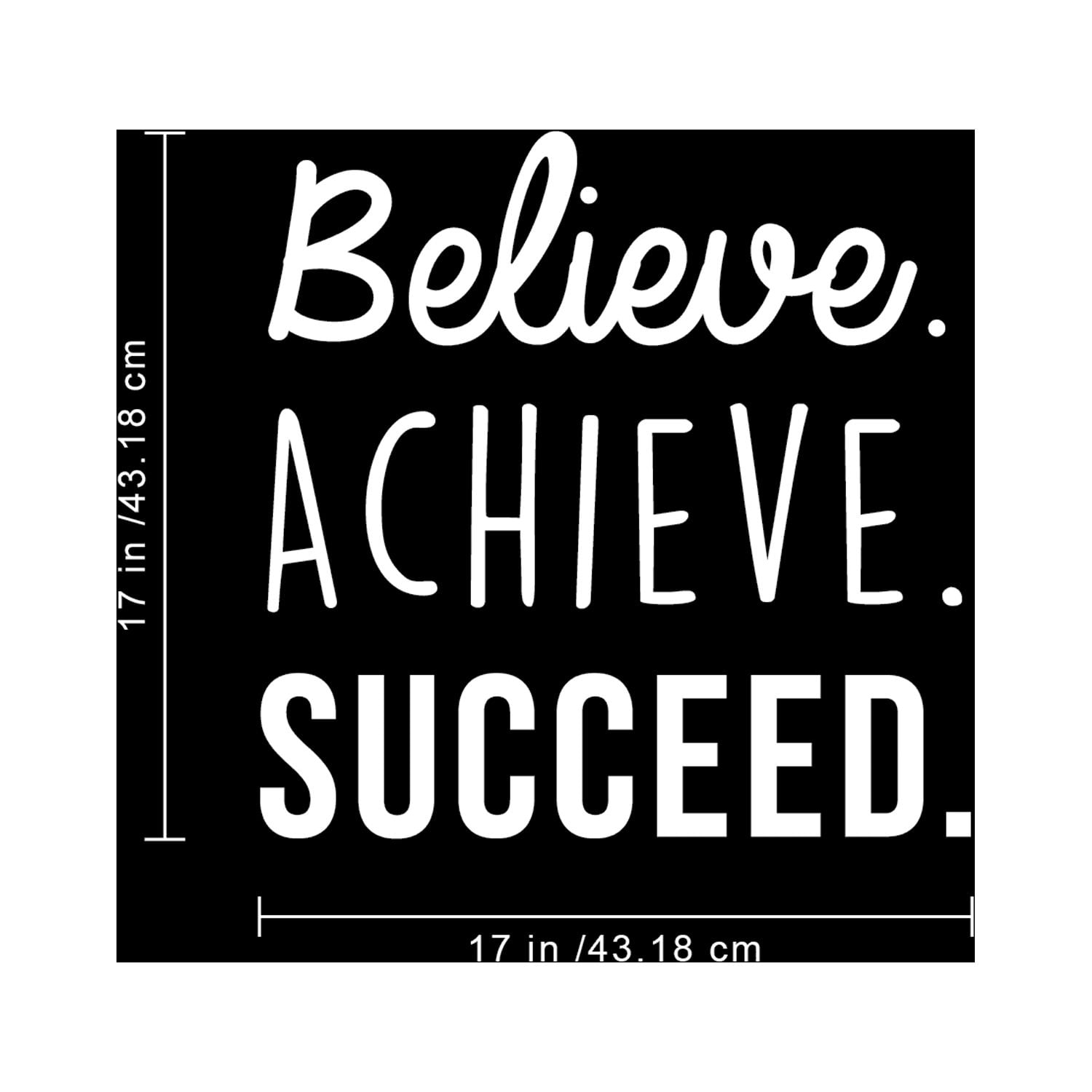 Vinyl Wall Art Decal - Believe Achieve Succeed - 17" x 17" - Modern ...