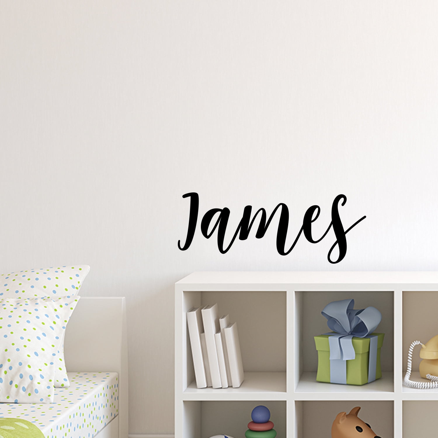 Vinyl Wall Art Decal Boys Custom Name - ’James’ Custom Text Name - 12 ...