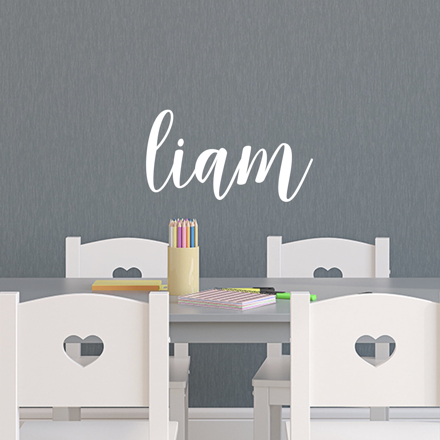Vinyl Wall Art Decal Boys Custom Name - ’Liam’ Custom Text Name- 12" x ...