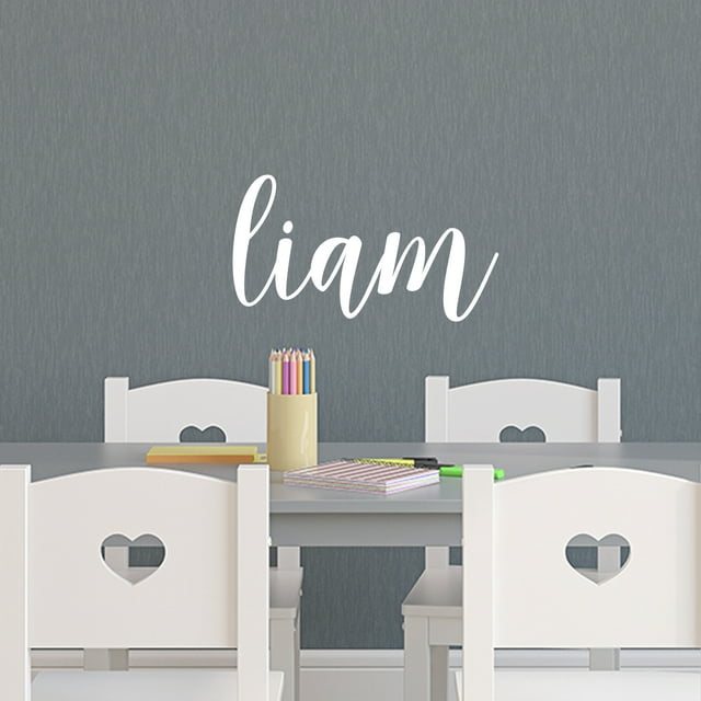 Vinyl Wall Art Decal Boys Custom Name - ’Liam’ Custom Text Name- 12" x ...