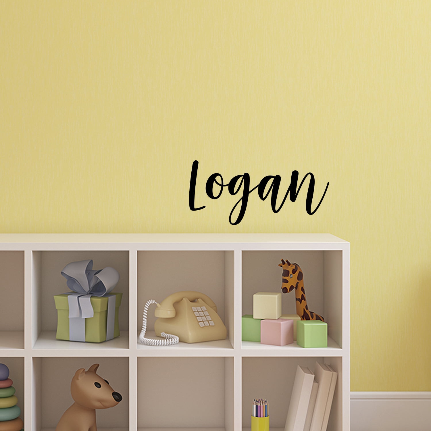 Vinyl Wall Art Decal Boys Custom Name - ’Logan’ Custom Text Name - 12 ...