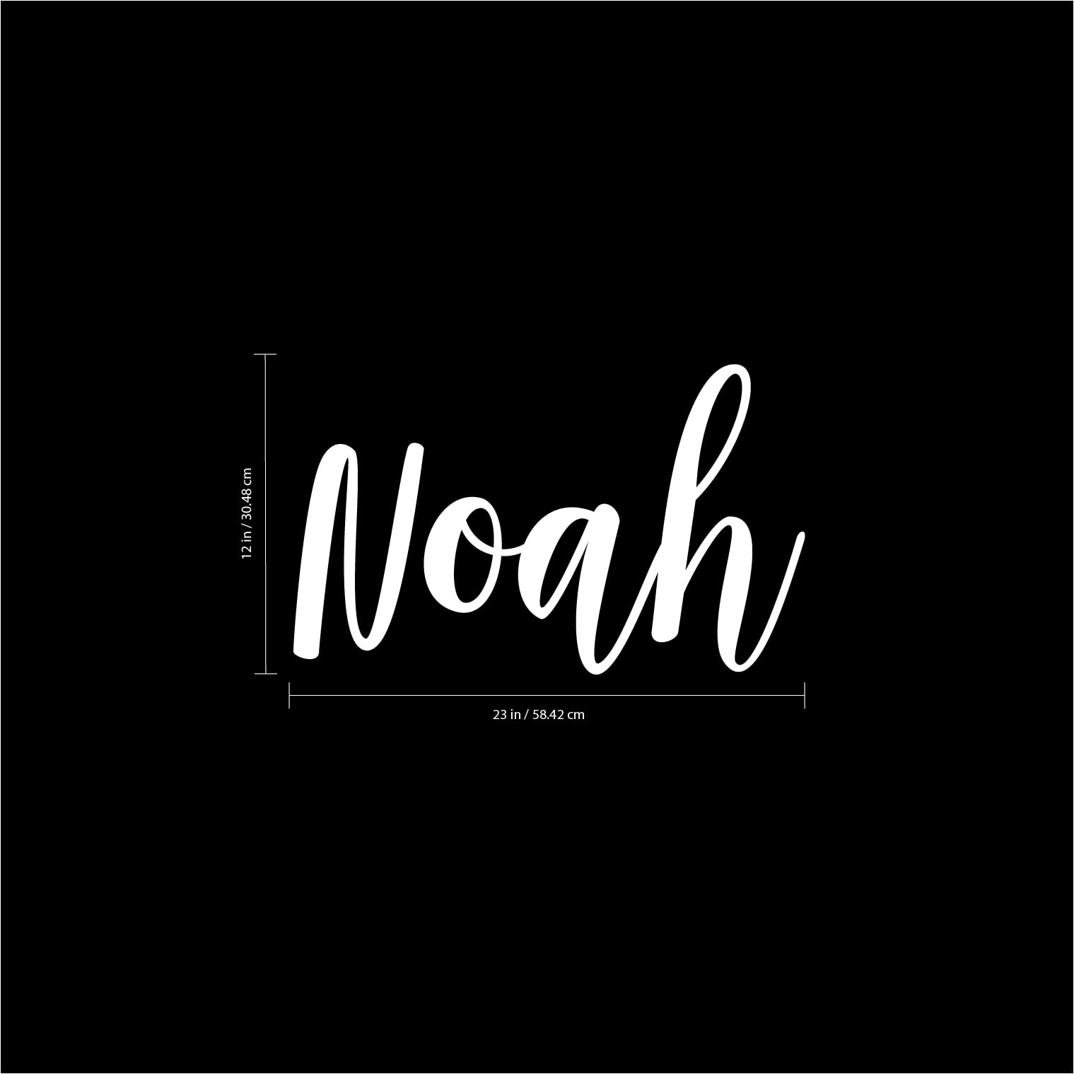 Vinyl Wall Art Decal Boys Custom Name - ’NOAH’ Custom Text Name - 12" x ...