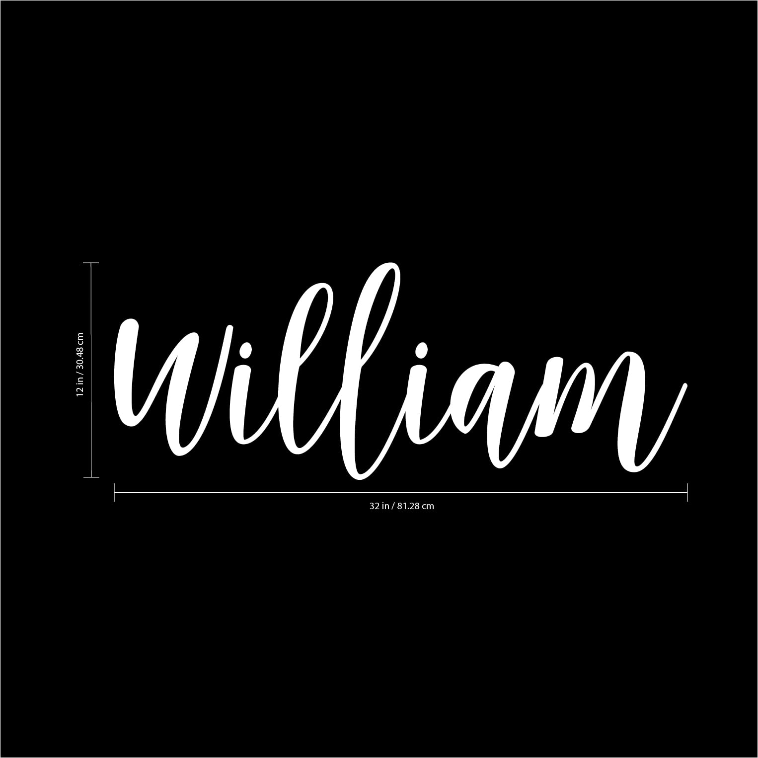 Vinyl Wall Art Decal Boys Custom Name - ’WILLIAM’ Custom Text Name - 12 ...