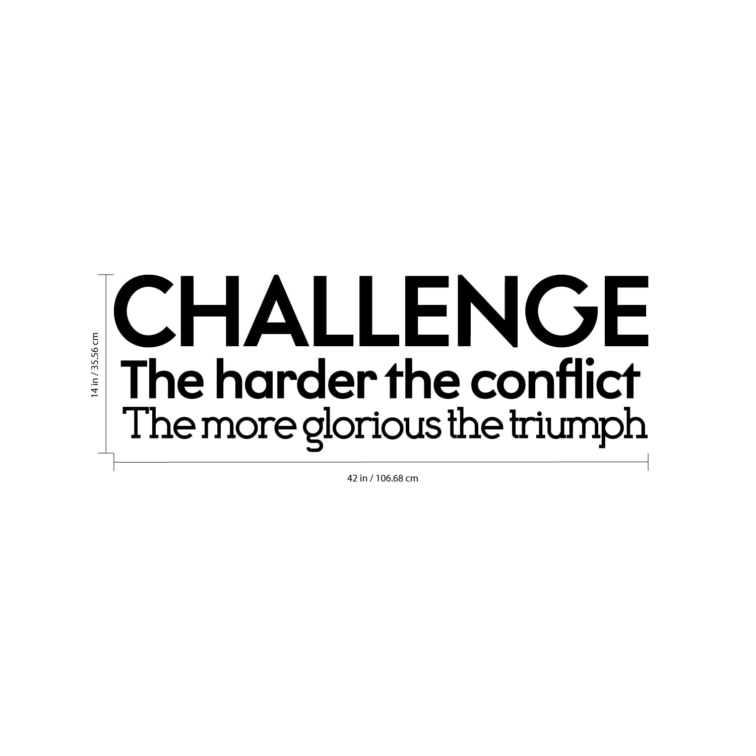 Vinyl Wall Art Decal - Challenge The Harder The Conflict The More ...