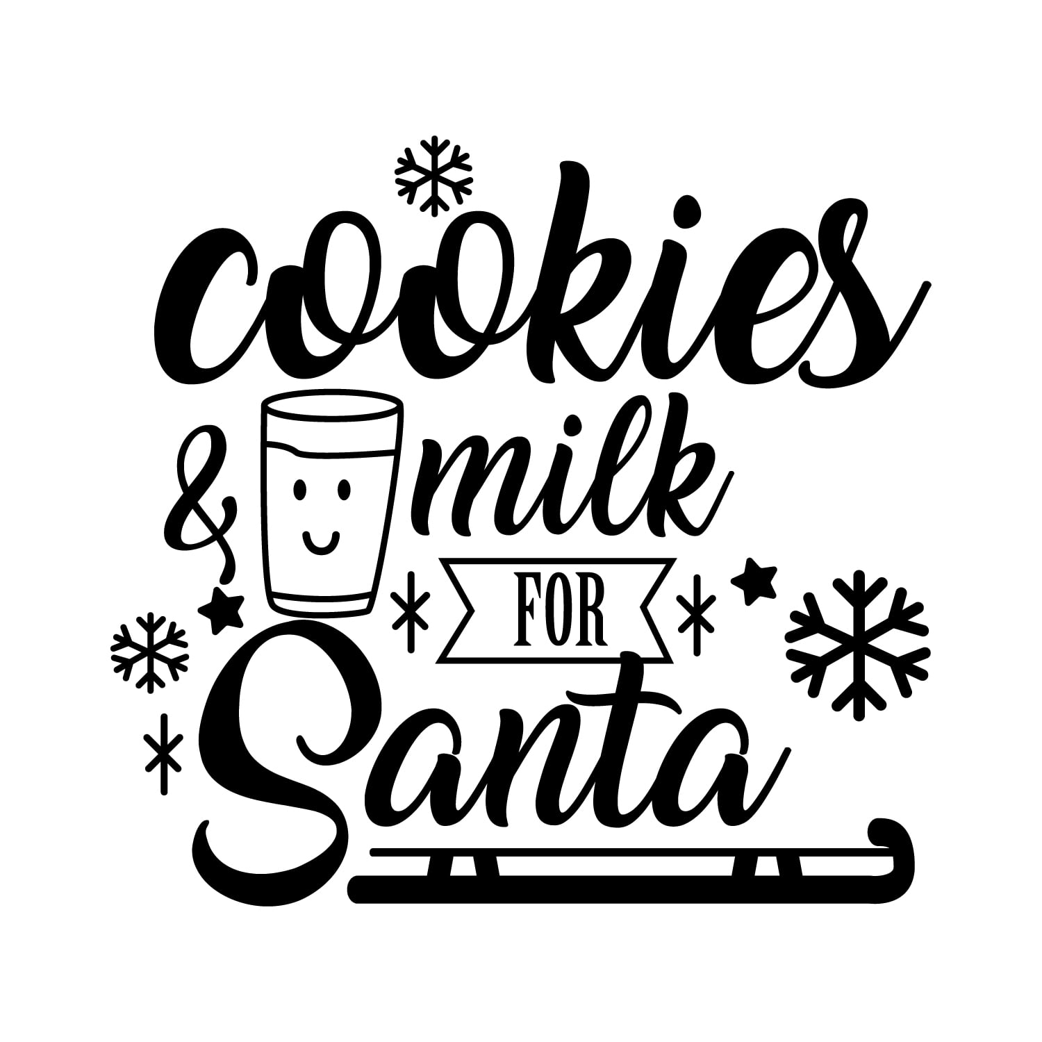 Vinyl Wall Art Decal - Cookies And Milk For Santa - 21" x 23 ...