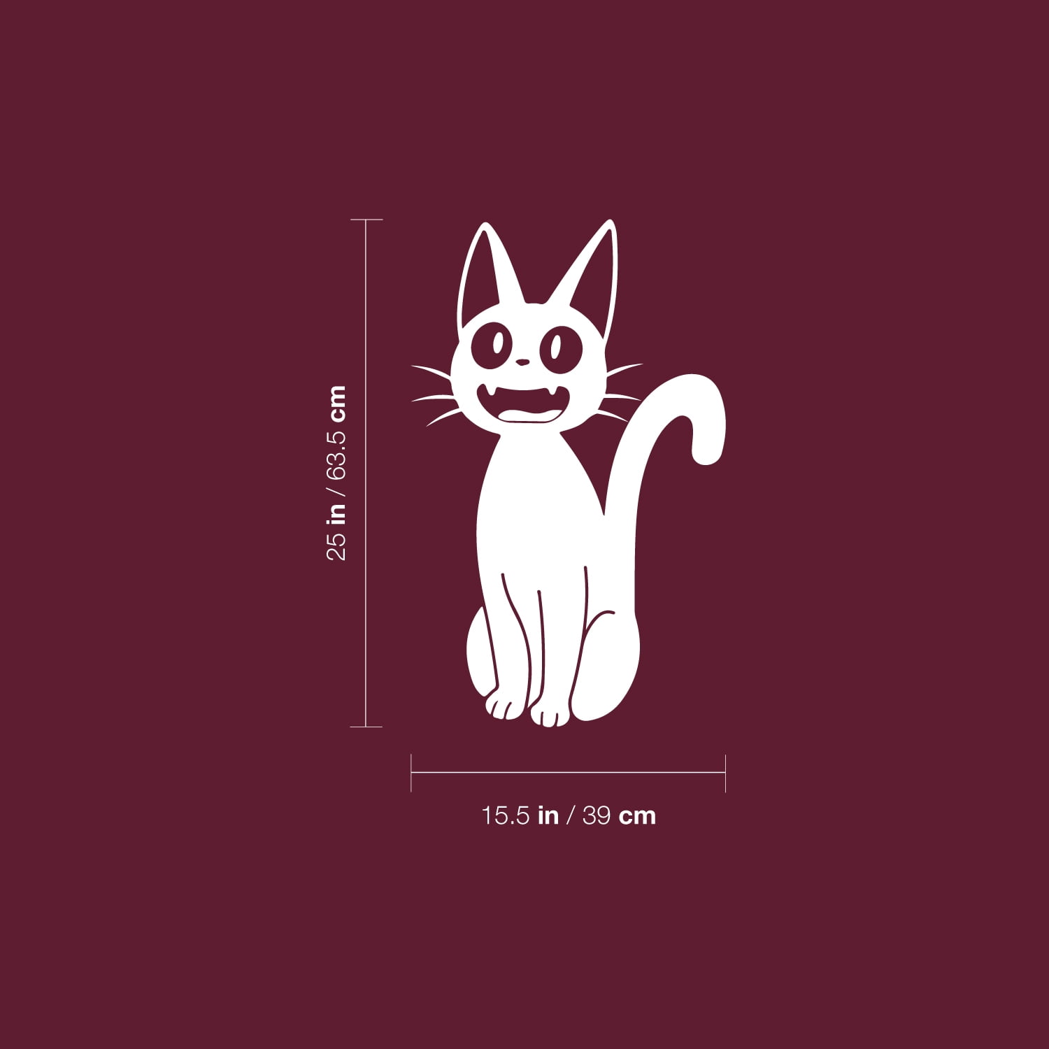 Vinyl Wall Art Decal - Cute Cat - 25" x 15.5" - Trendy Inspirational ...