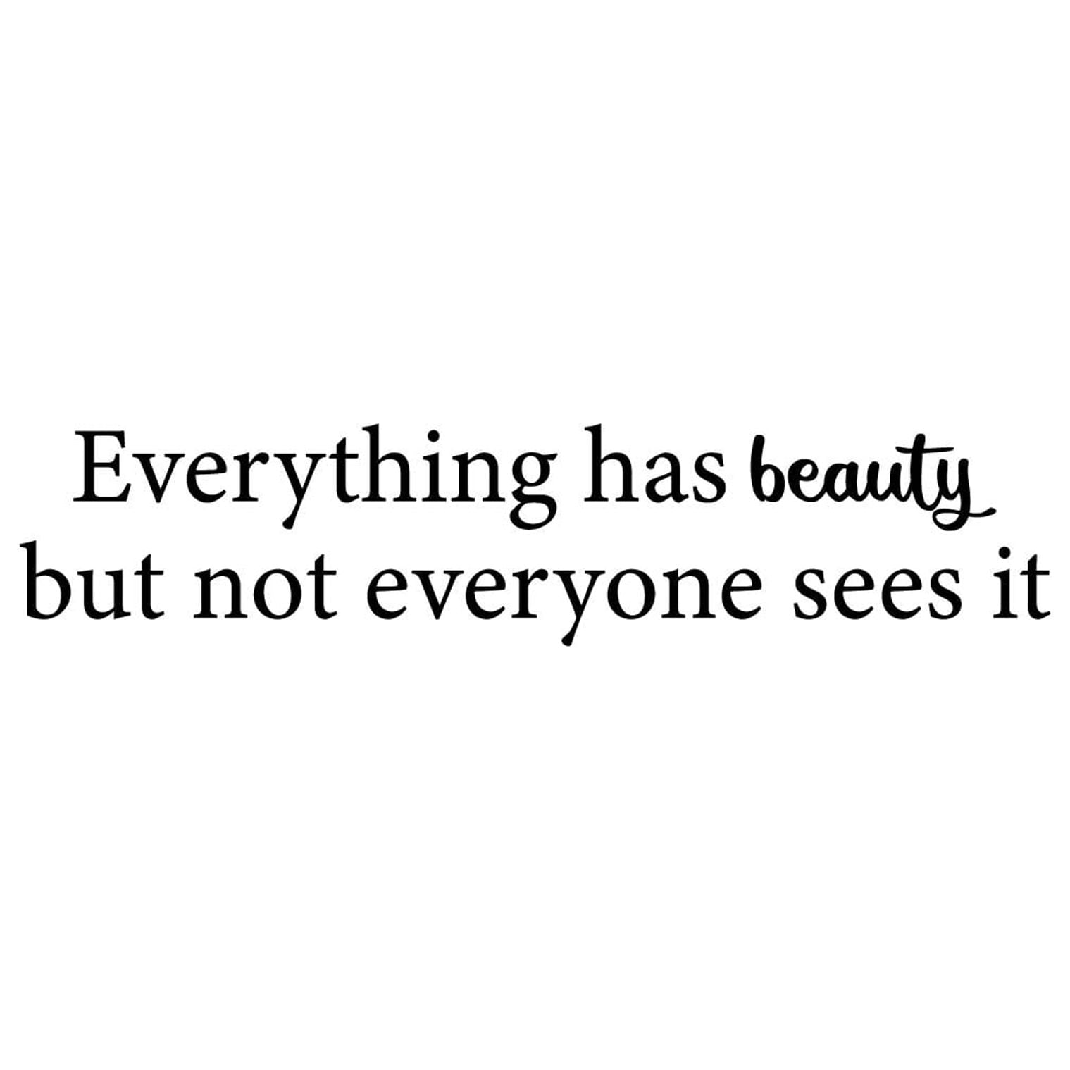 Vinyl Wall Art Decal - Everything Has Beauty But Not Everyone Sees It ...