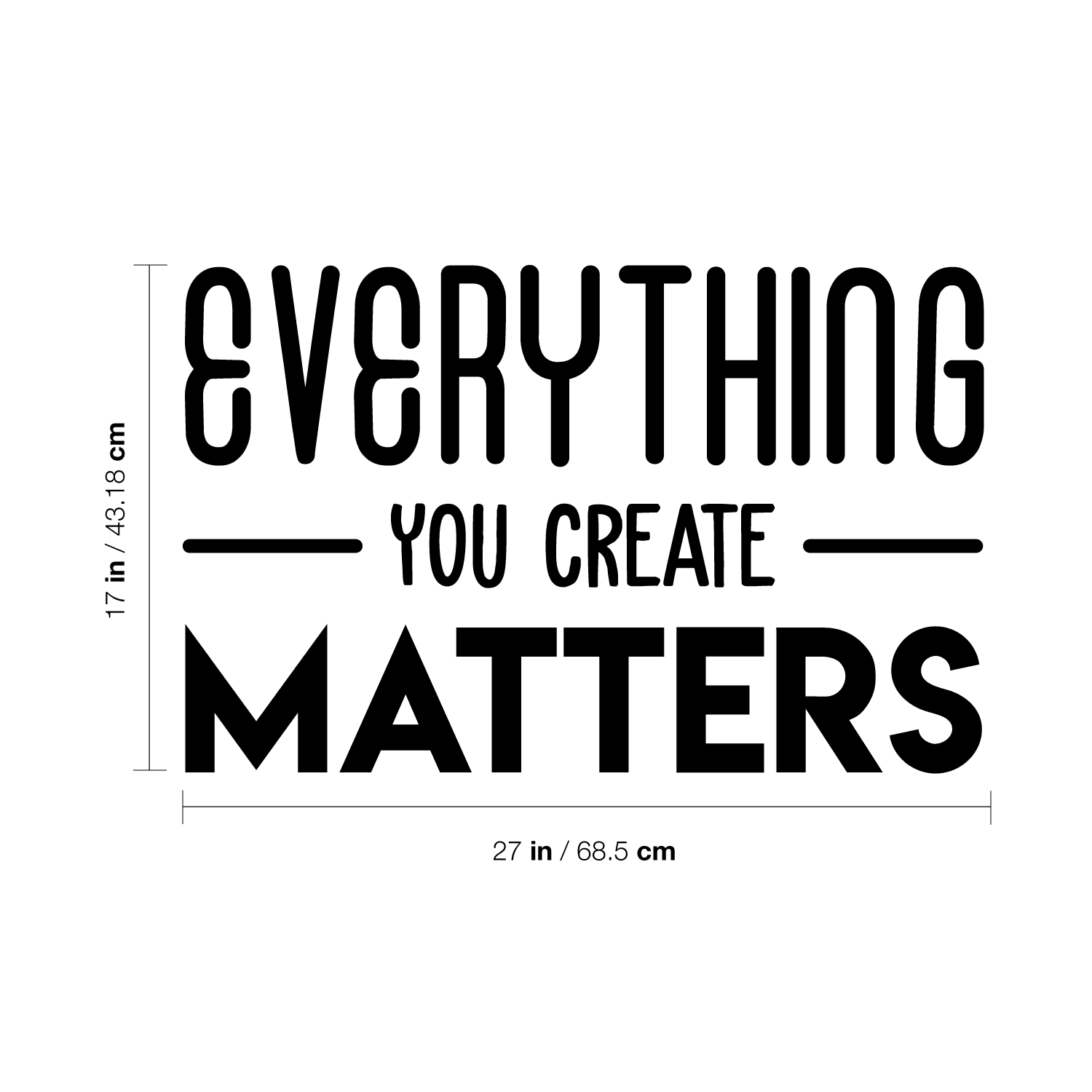 Vinyl Wall Art Decal - Everything You Create Matters - 17" x 27 ...