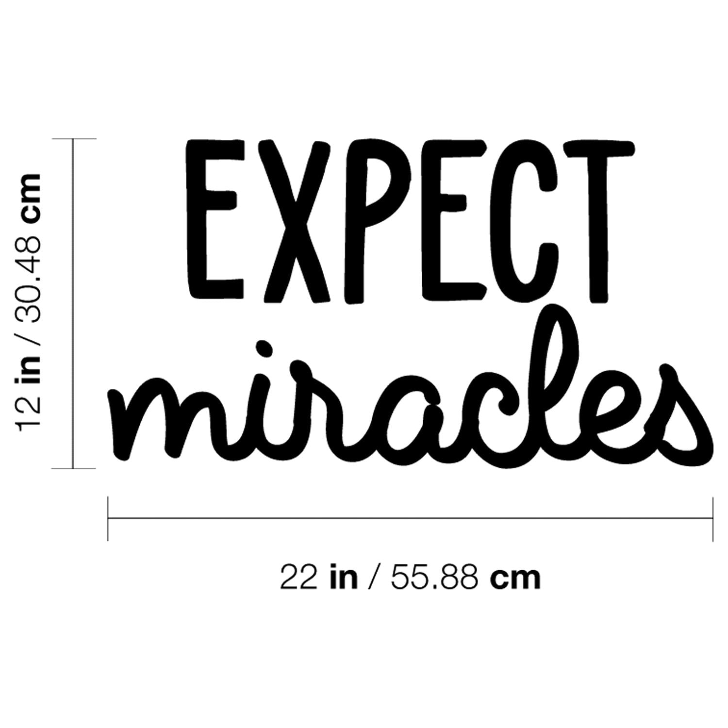 Vinyl Wall Art Decal - Expect Miracles - 12" x 22" - Modern ...