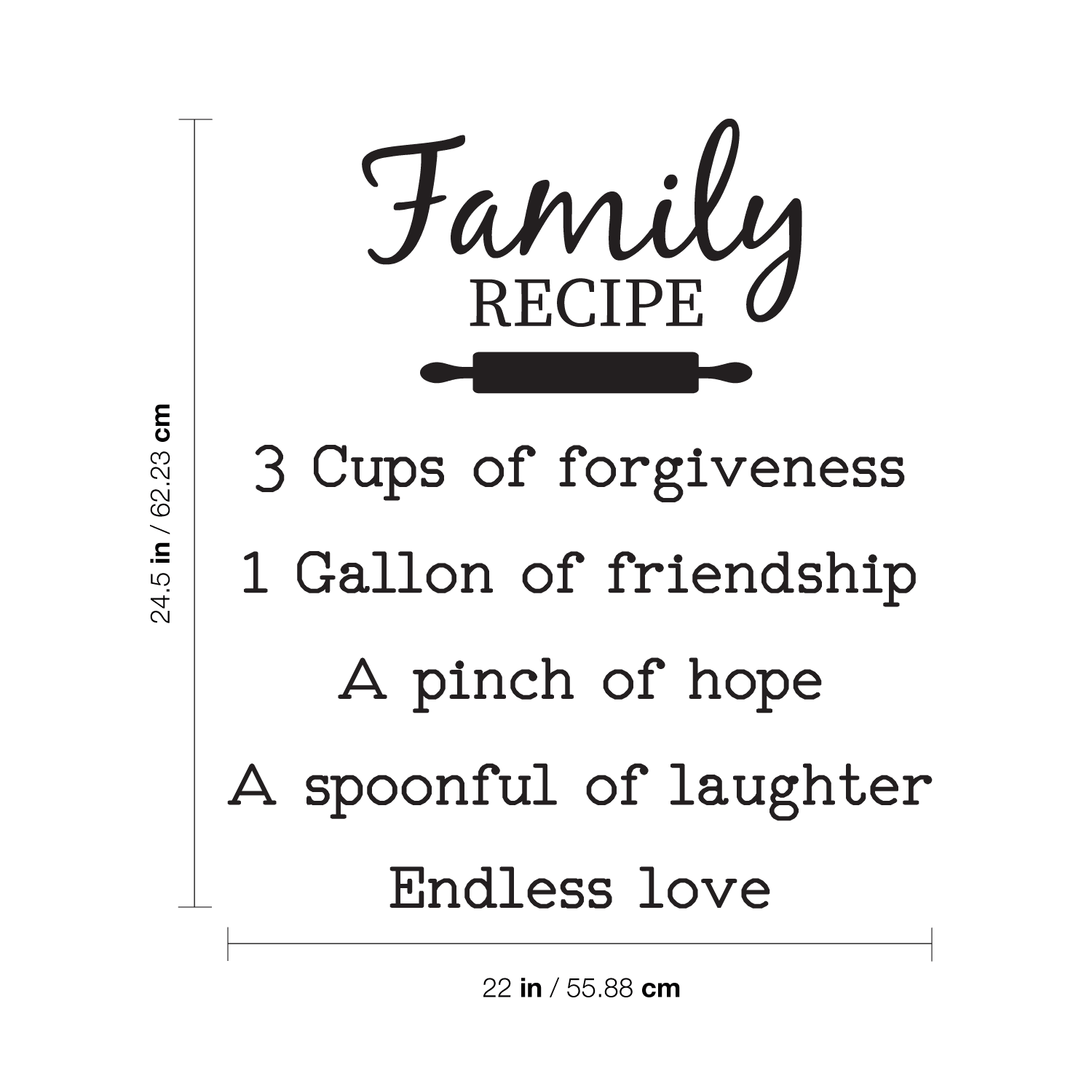 Vinyl Wall Art Decal - Family Recipe - 24.5" x 22" - Sweet Charming ...