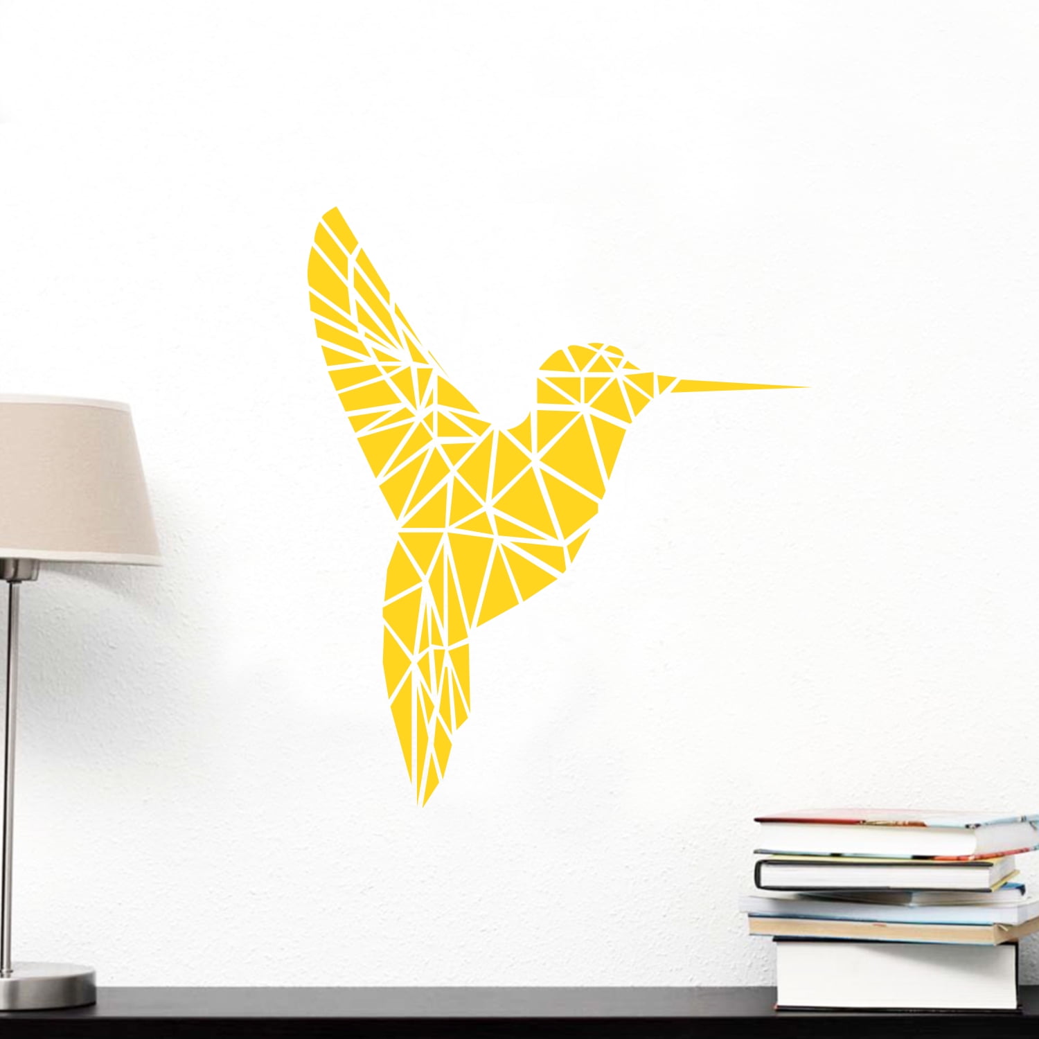 Vinyl Wall Art Decal - Geometric Hummingbird Outline - 28" x 23 ...