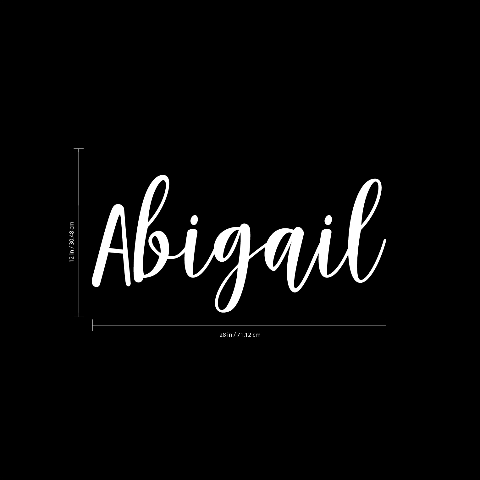 Vinyl Wall Art Decal Girls Custom Name - ’Abigail’ - 12" x 28" - Girls ...