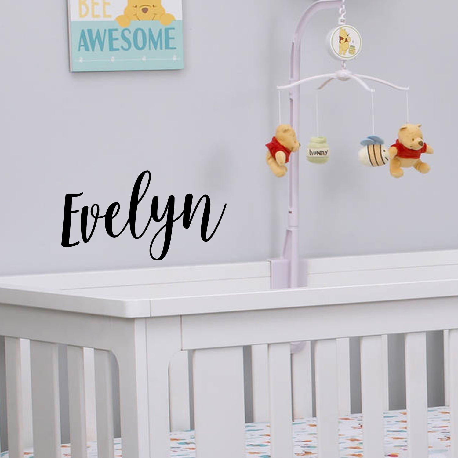 Vinyl Wall Art Decal Girls Custom Name - ’Evelyn’ Custom Text Name- 12" x 26" - Girls Bedroom ...
