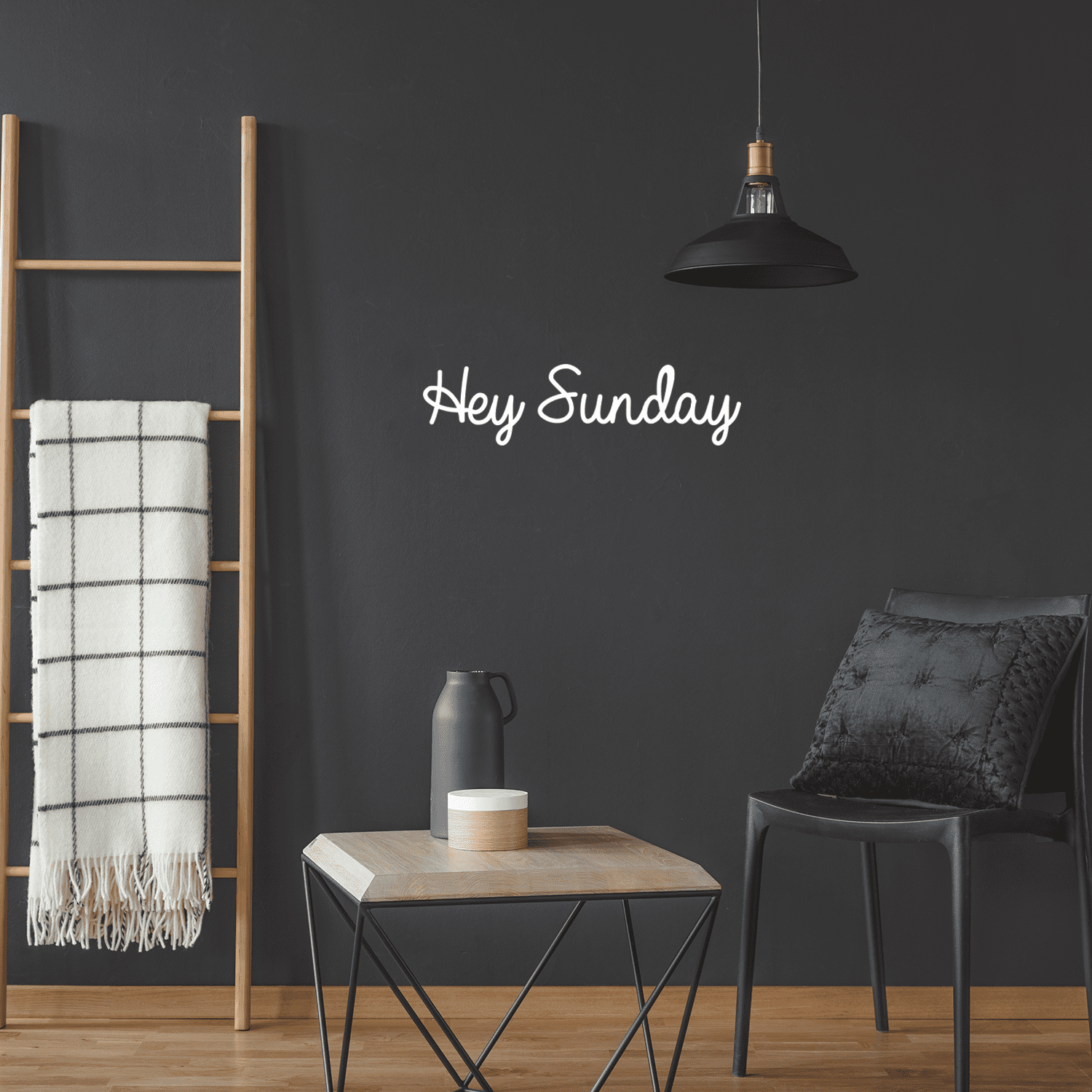 Vinyl Wall Art Decal - Hey Sunday - 5" x 20" - Modern Inspirational ...