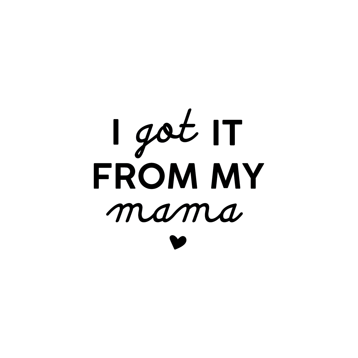 Vinyl Wall Art Decal - I Got It From My Mama - 22" x 26.5" - Sweet ...