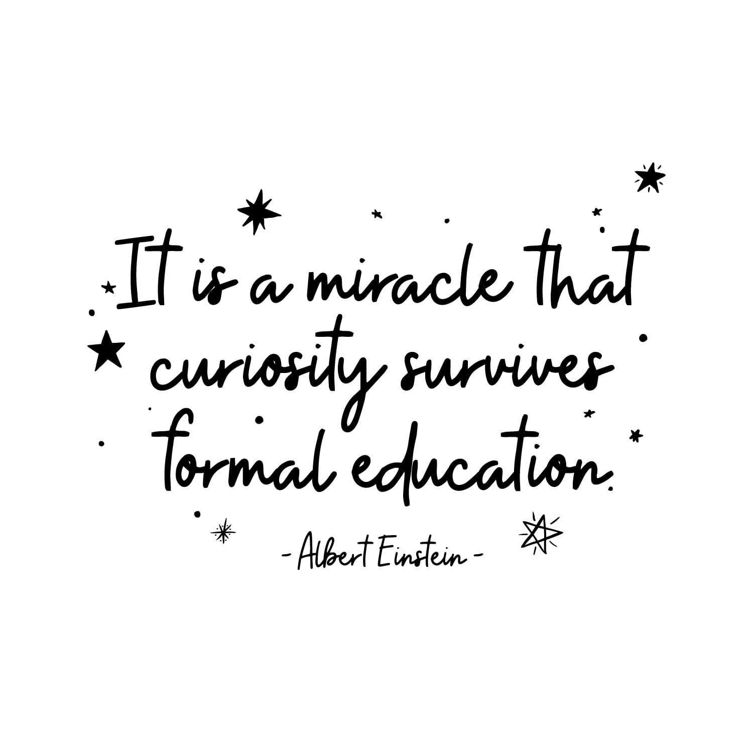 Vinyl Wall Art Decal - It Is A Miracle That Curiosity Survives Formal ...