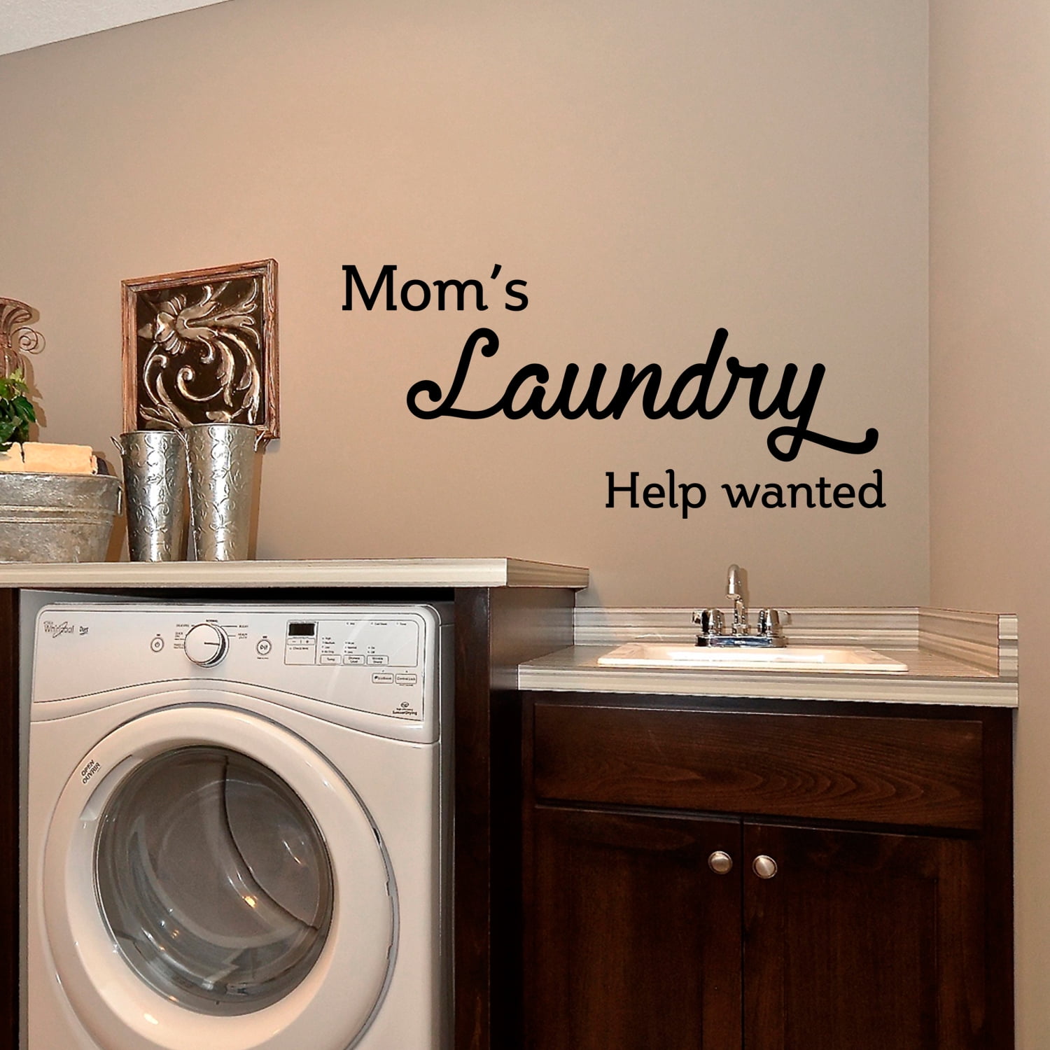 Vinyl Wall Art Decal - Mom’s Laundry Help Wanted - 15" x 32" - Funny ...