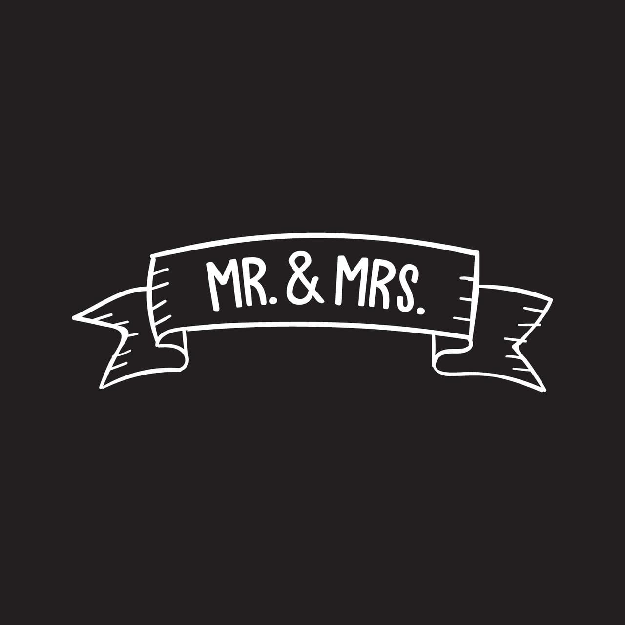 Vinyl Wall Art Decal - Mr & Mrs - 12" x 36" - Couples Wedding Reception ...
