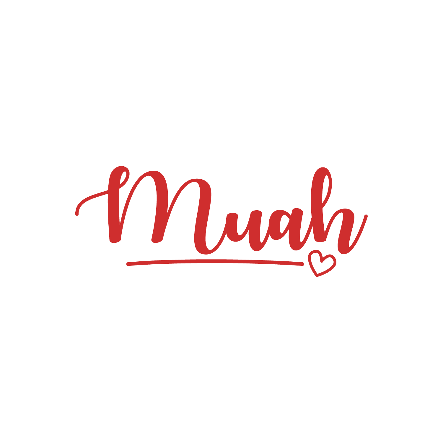 Vinyl Wall Art Decal - Muah - 8.5" x 22" - Modern Artistic Design Heart ...
