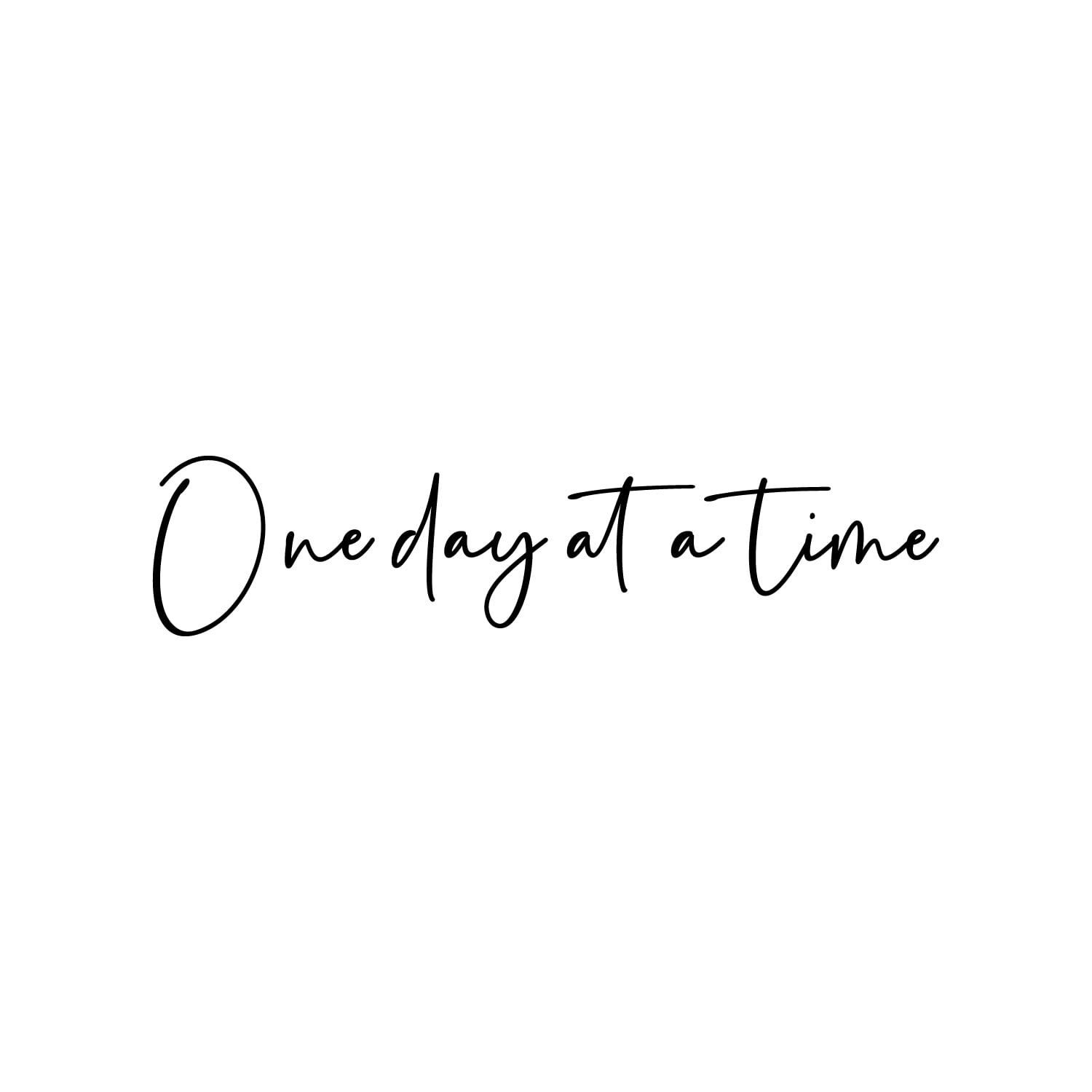 Vinyl Wall Art Decal - One Day At A Time - 4 x 18" - Trendy Cute Optimistic Good Vibes Quote ...