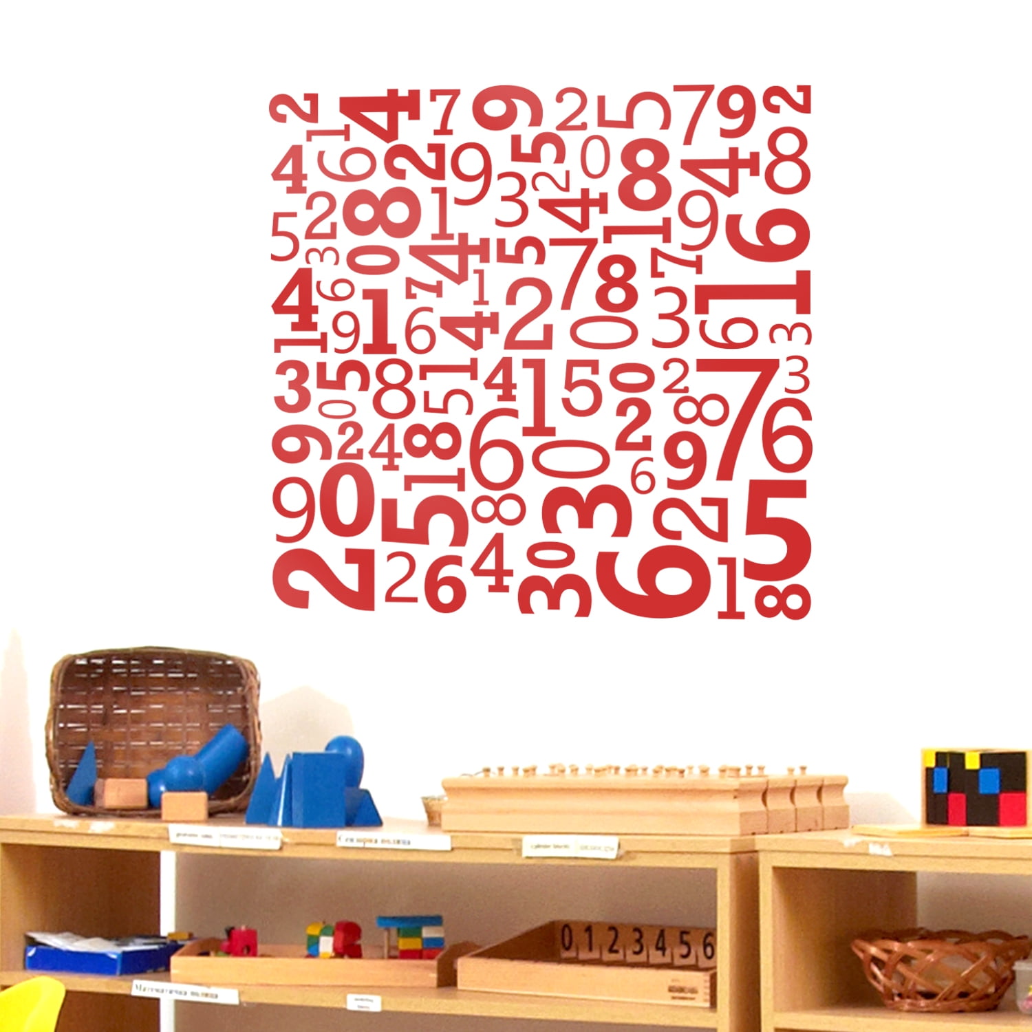 Vinyl Wall Art Decal - Set of Numbers - 40" x 40" - Educational Kids Toddlers Teens Learning ...