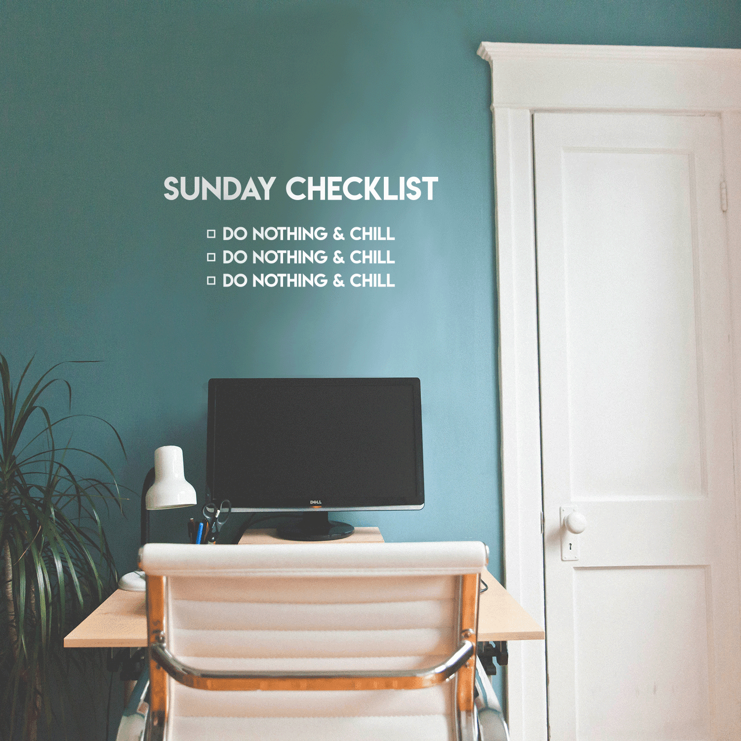 Vinyl Wall Art Decal - Sunday Checklist - 13" x 32" - Modern Sarcastic ...