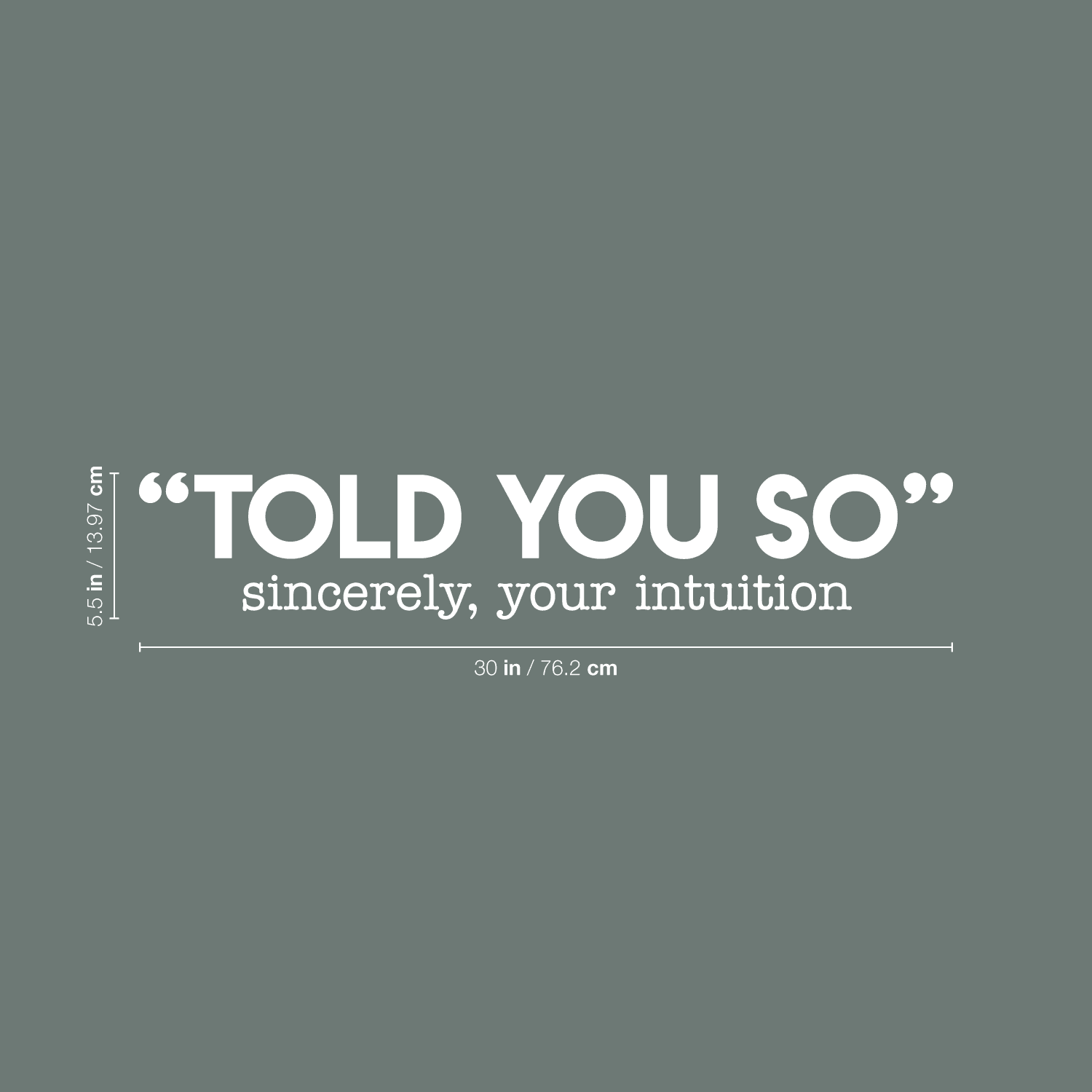 Vinyl Wall Art Decal - Told You So; Sincerely Your Intuition - 5.5" x ...