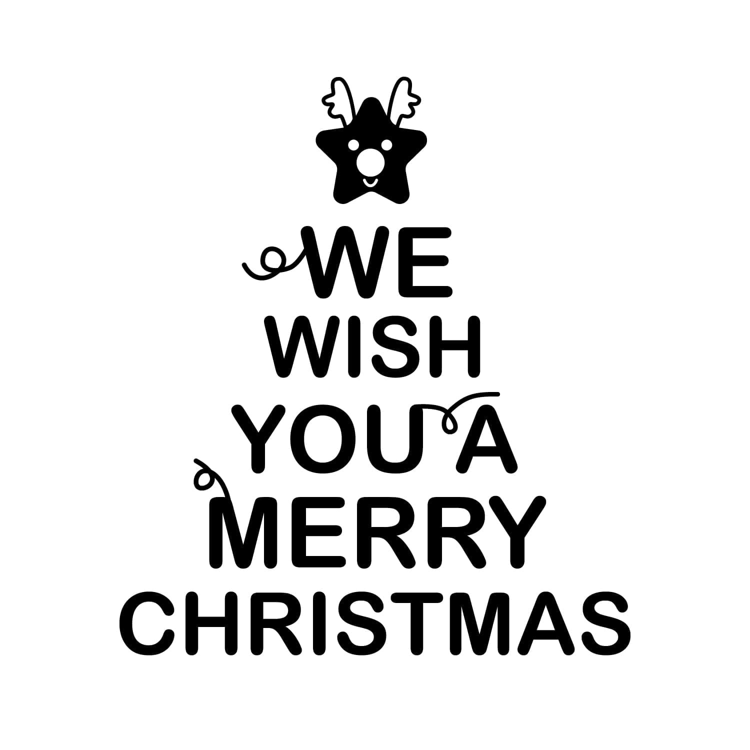Vinyl Wall Art Decal - We Wish You A Merry Christmas - 26" x 23 ...