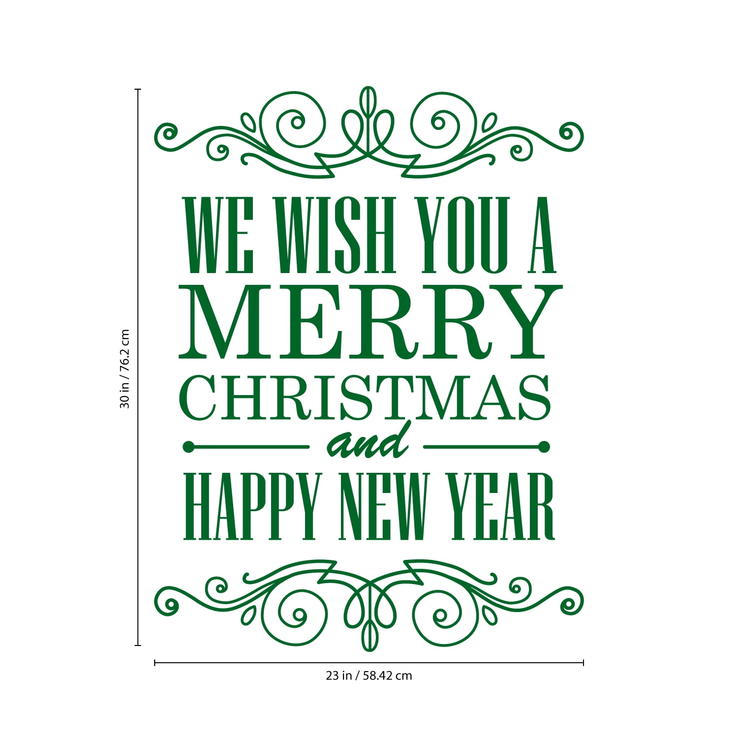 Vinyl Wall Art Decal - We Wish You A Merry Christmas and Happy New Year ...