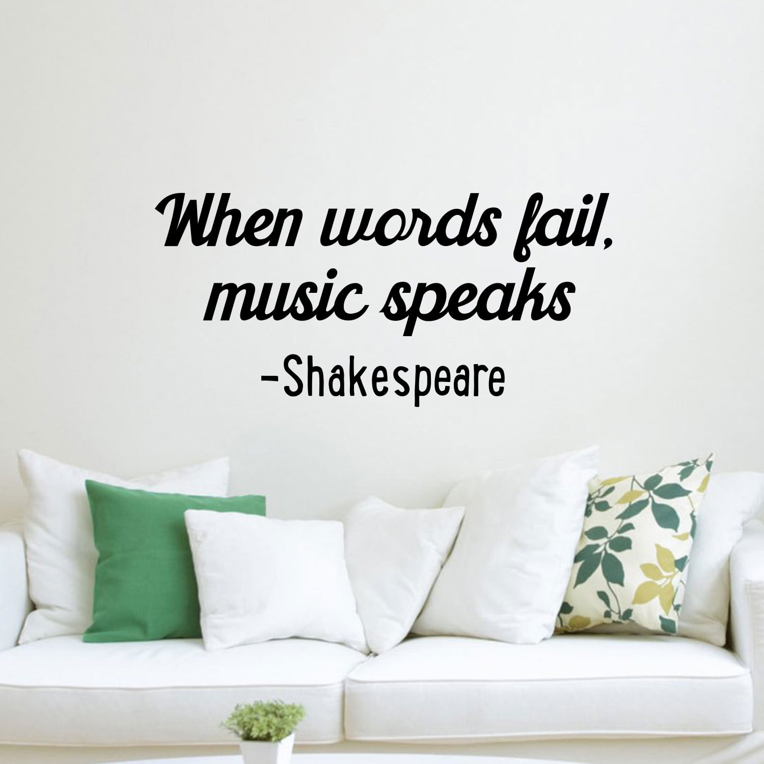 Vinyl Wall Art Decal - When Words Fail; Music Speaks - 14" x 30 ...