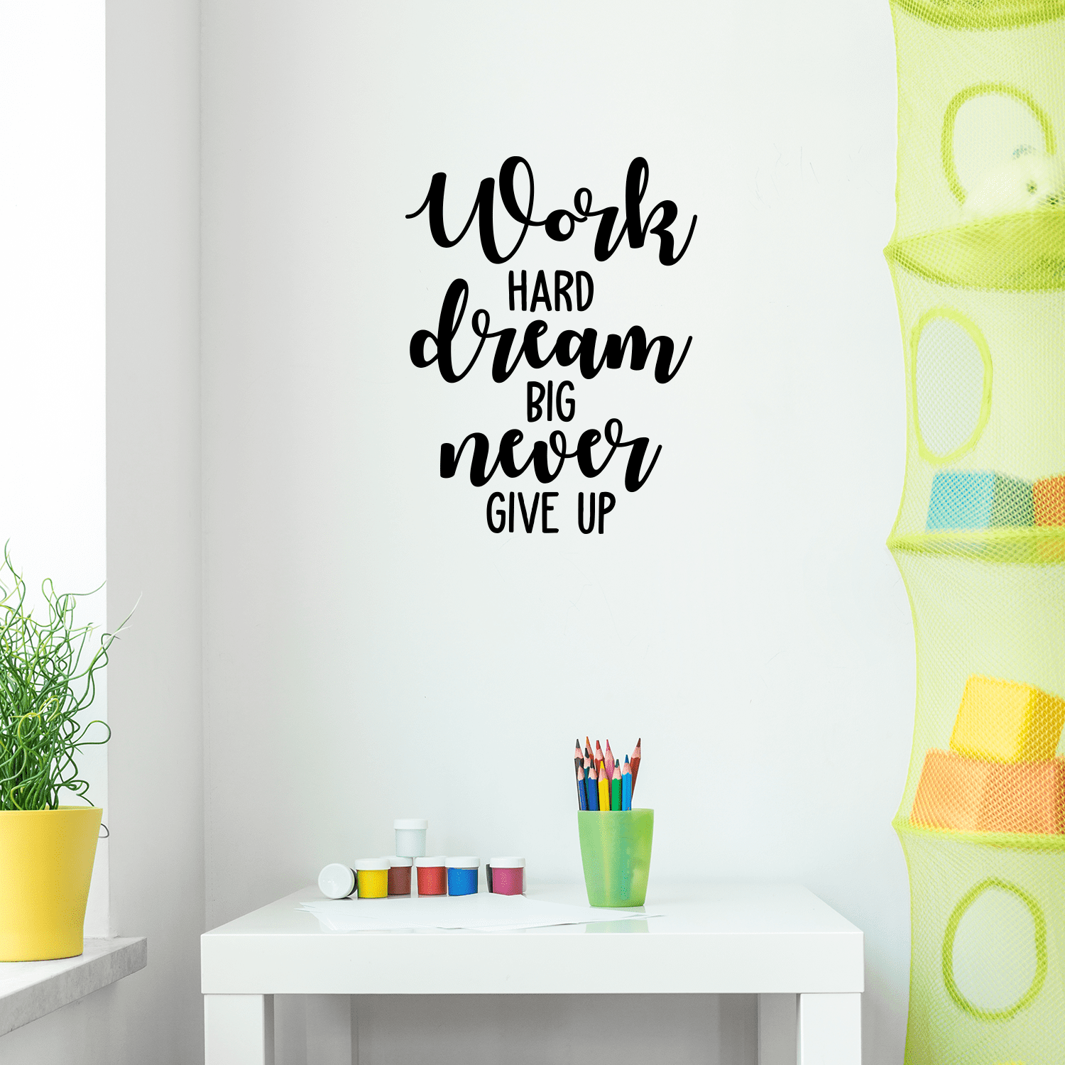 Vinyl Wall Art Decal - Work Hard Dream Big - 22" x 17" - Modern ...