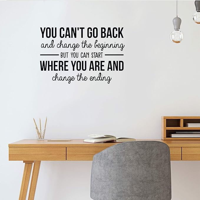 Vinyl Wall Art Decal - You Can't Go Back and Change The Beginning - 20 ...