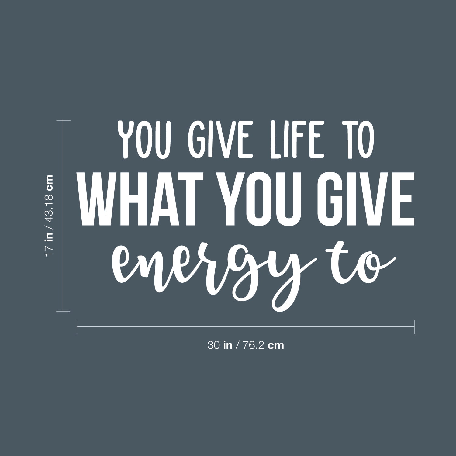 Vinyl Wall Art Decal - You Give Life To What You Give Energy To - 17" x ...