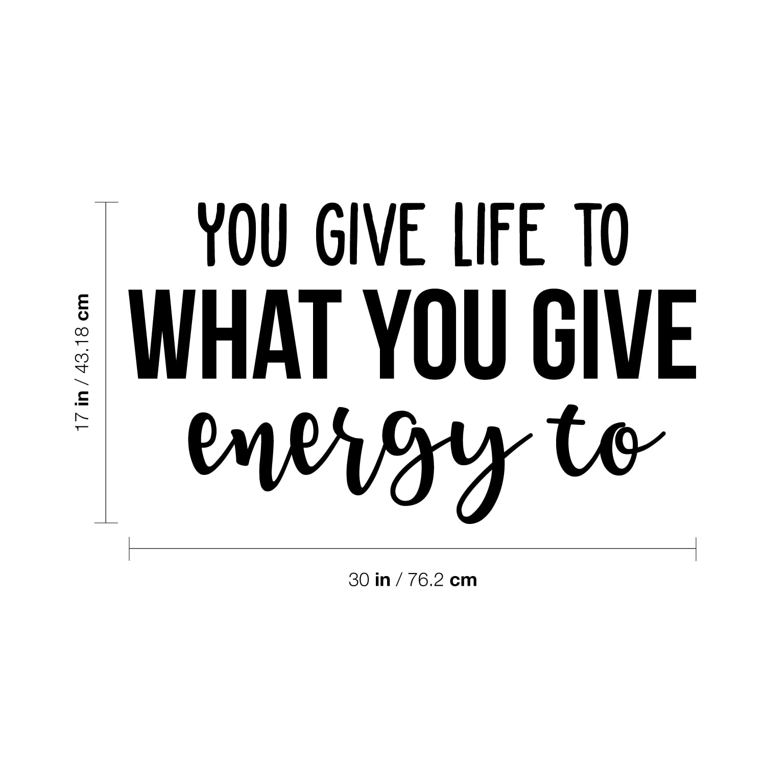 Vinyl Wall Art Decal - You Give Life To What You Give Energy To - 17" x ...