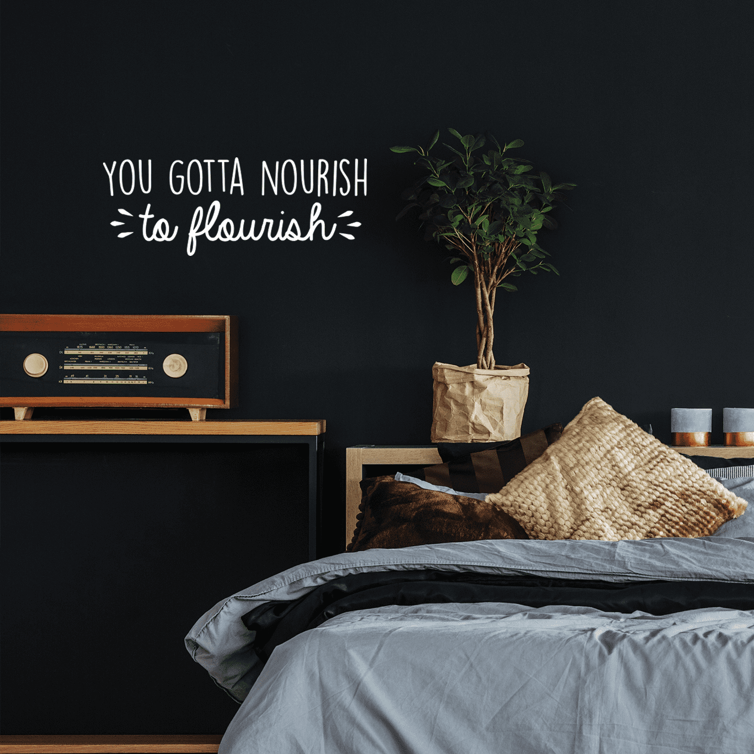 Vinyl Wall Art Decal - You Gotta Nourish To Flourish - 10.5" x 28 ...