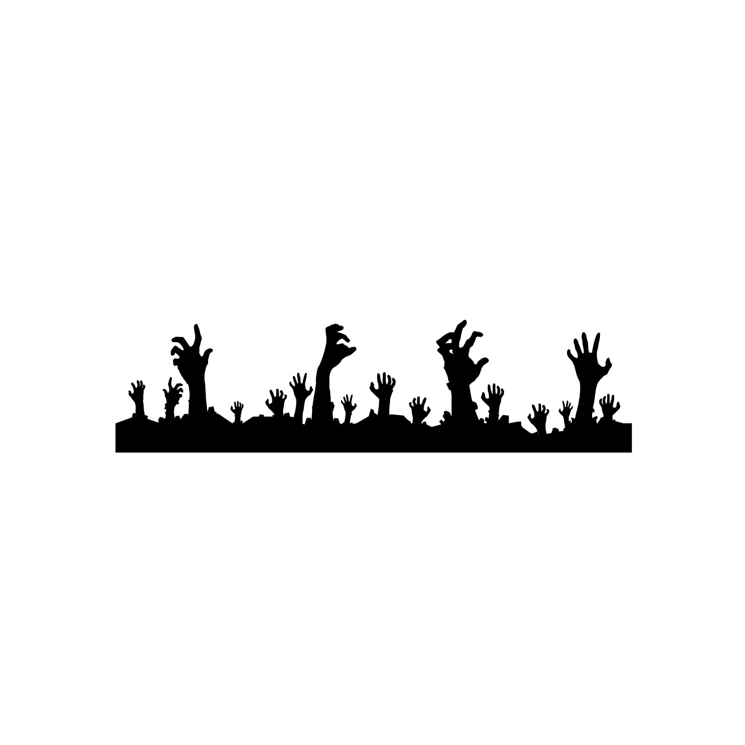 Vinyl Wall Art Decal - Zombie Hands Graveyard - 9" x 35" - Trendy ...